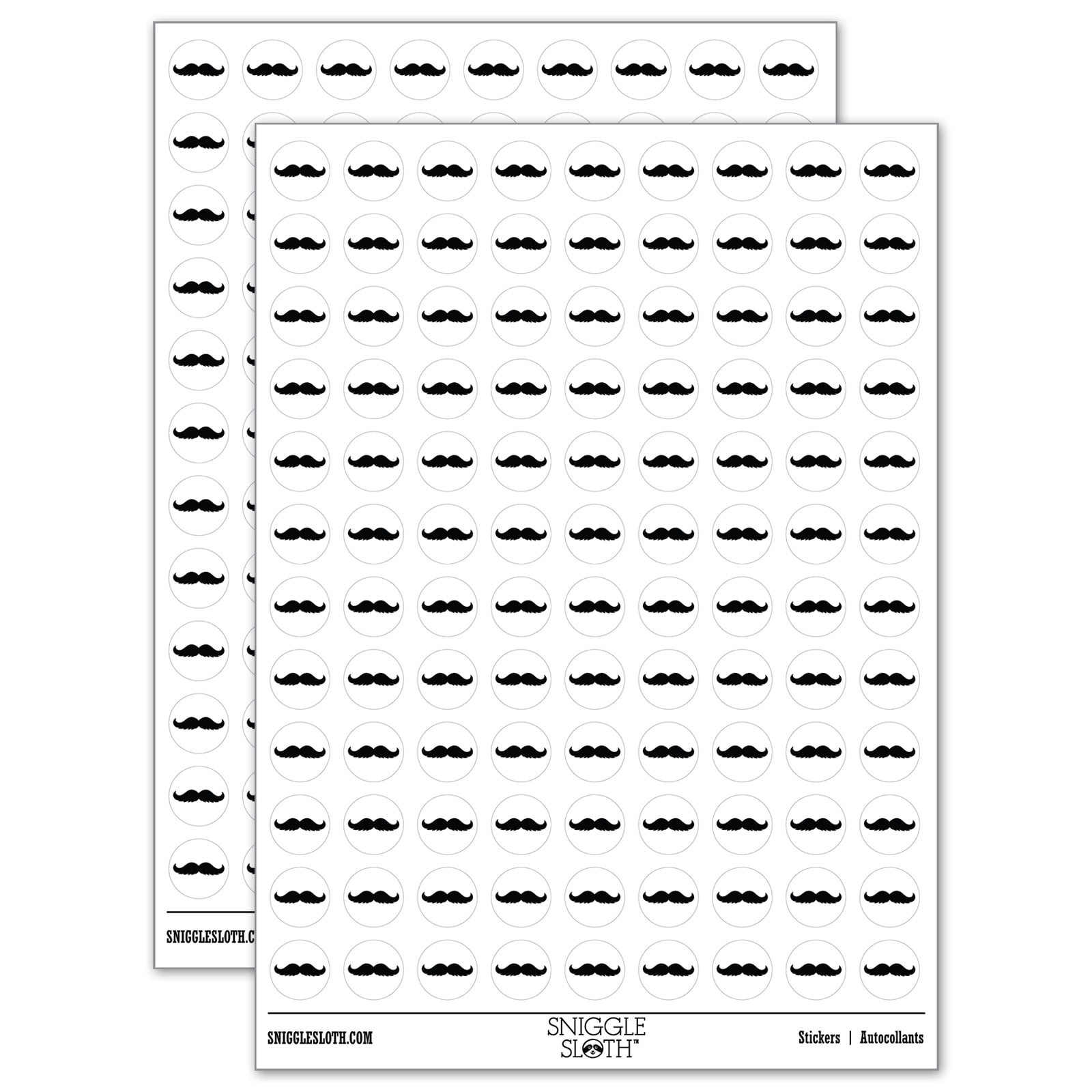 Gunslinger Mustache Moustache Silhouette 200+ Round Stickers - White ...