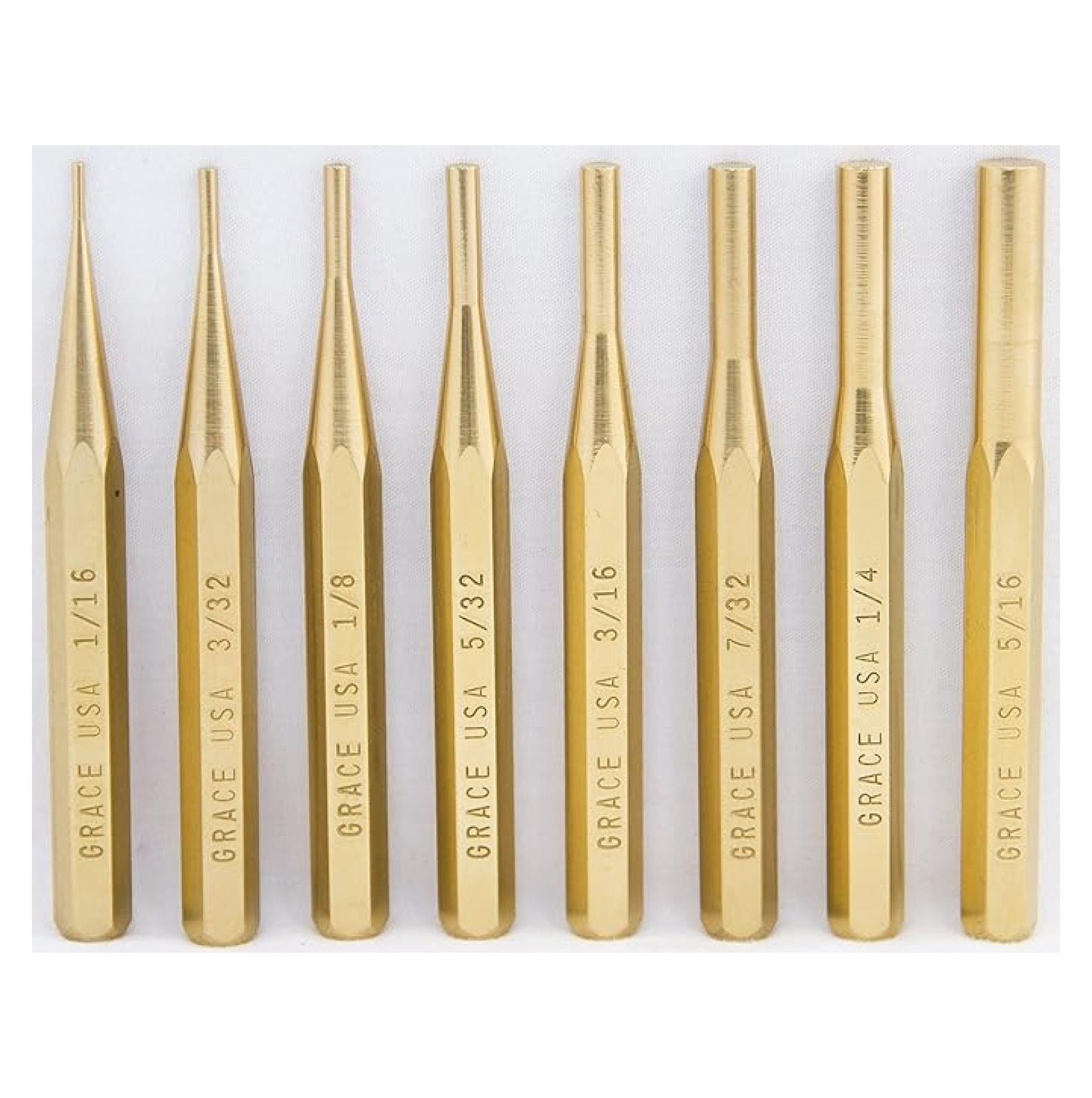 Gunsmithing Brass Pin Punch Set - 8 Piece - Non-Marring, Non-Sparking Tool Kit - Made in USA ...