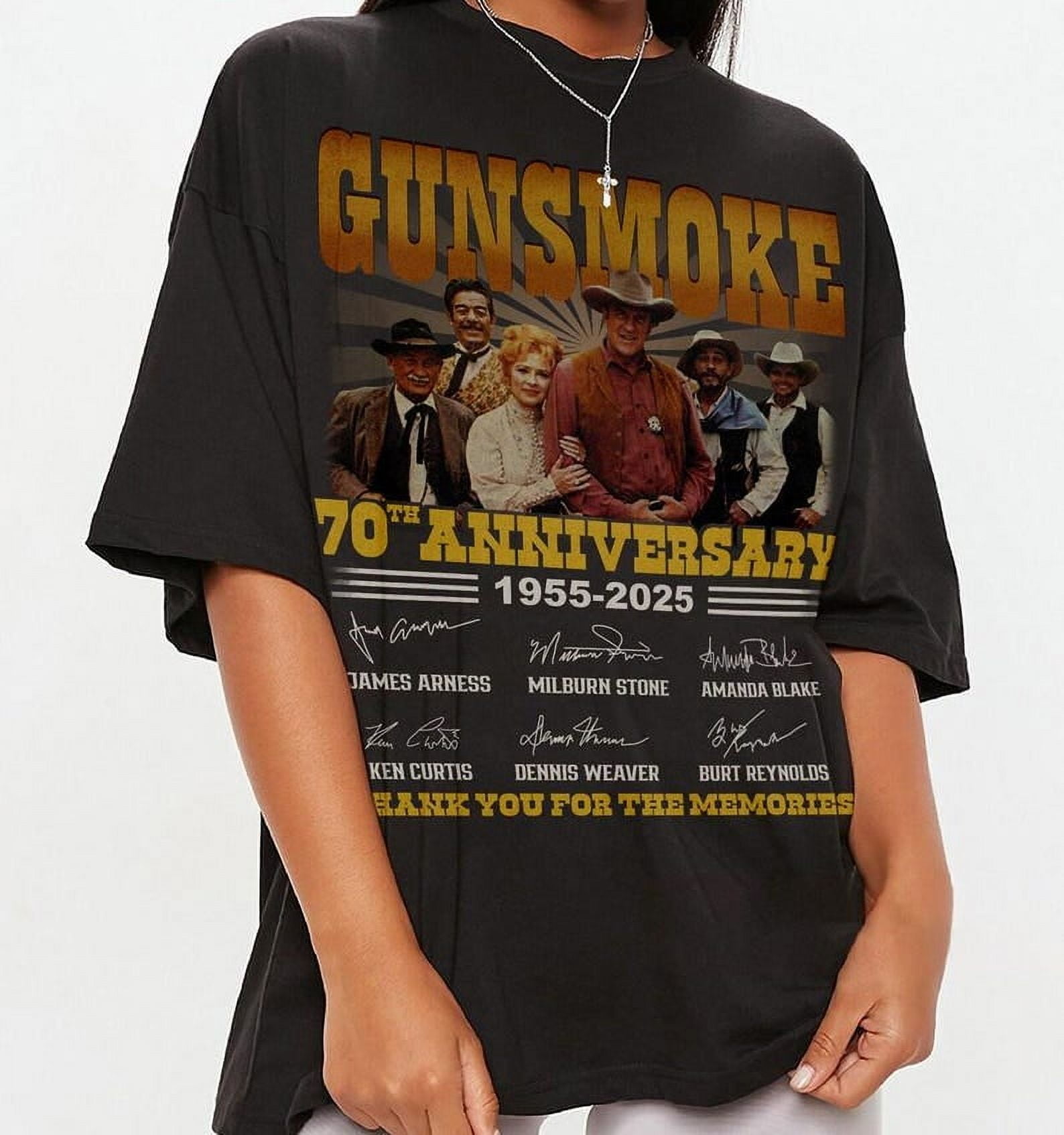 Gunsmoke 70th Anniversary Tshirt, Thank You For The Memories Shirt ...