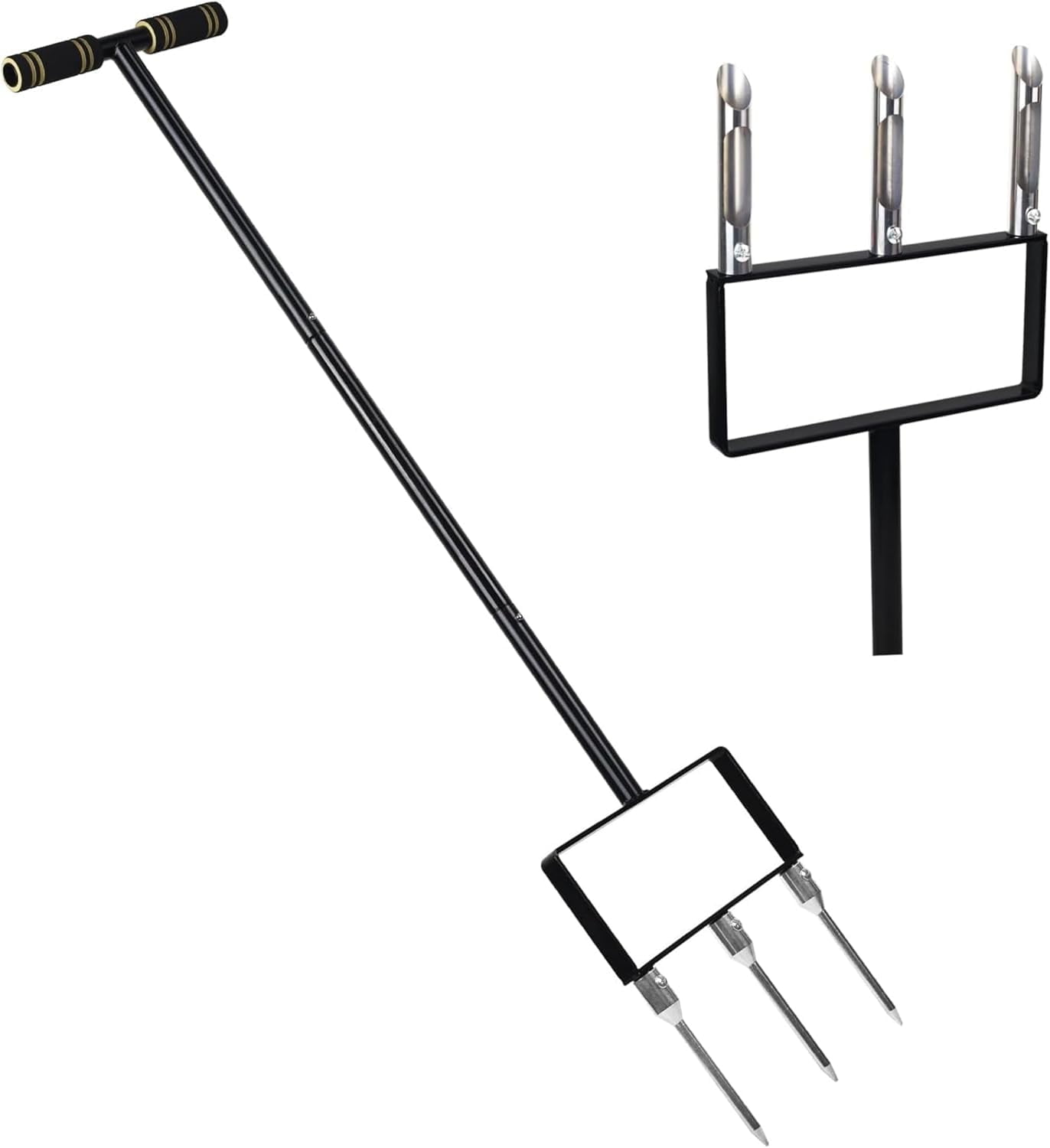 Guo 2-in-1 Lawn Aerator, Lawn Spike Aerator, 43 Inch Manual Soil ...