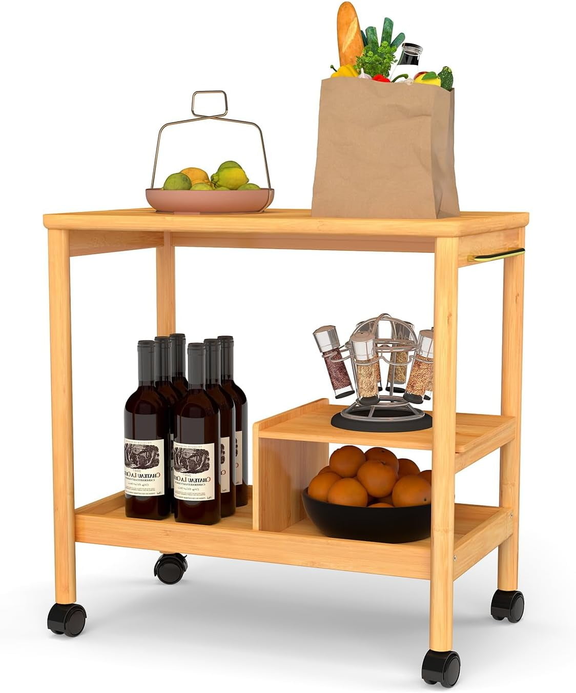 Guo 3 Tier Portable Rolling Utility Cart Storage Trolley, Multi ...