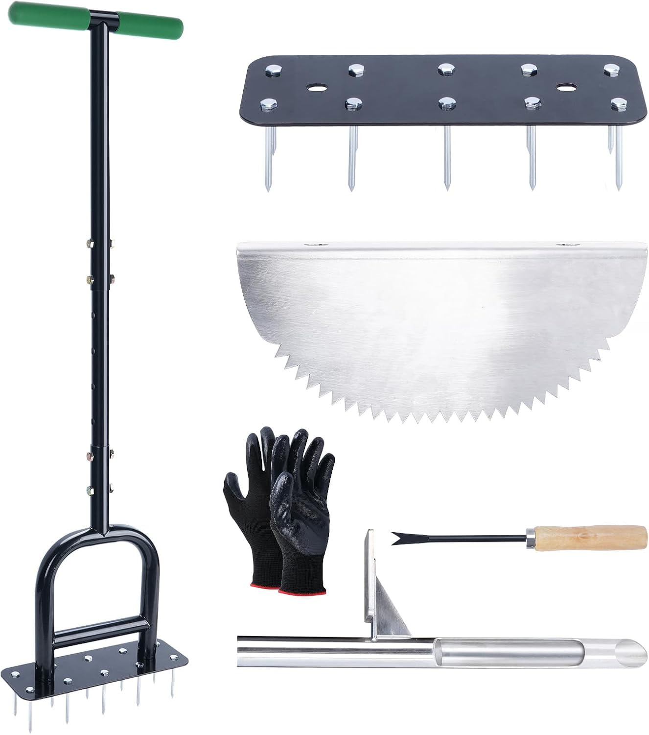 Guo Lawn Aerator Spike Tool - Adjustable 3 in 1 Aerator Lawn Tools ...