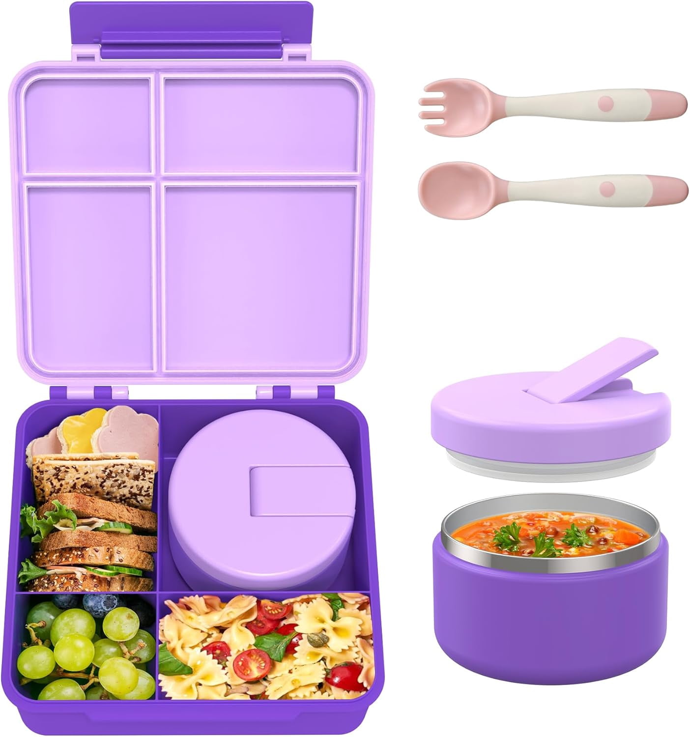 Guo Lunch Box with 8oz Soup , Leak-Proof Lunch Containers with 4 ...