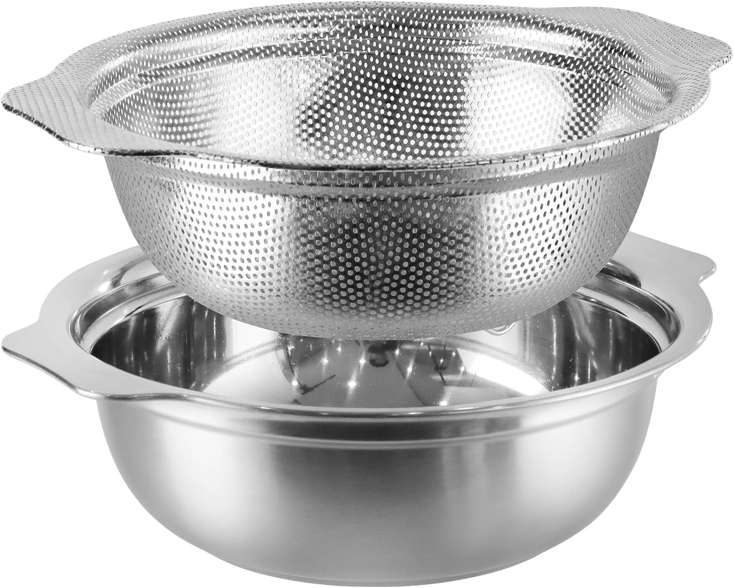 Guo Stainless Steel Colander for Kitchen, 2.5QT Rice Washer Strainer ...