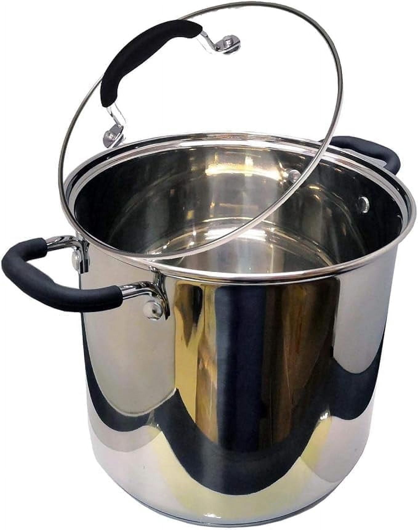 Guo Stainless Steel Stock Pot with Metal Lid Stay-Cool Handles Kitchen ...