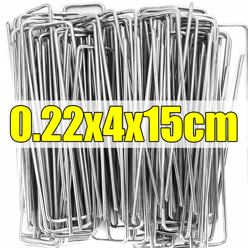 Guo Tao100/10pcs U-shaped Garden Stakes Heavy-duty Galvanized Steel ...