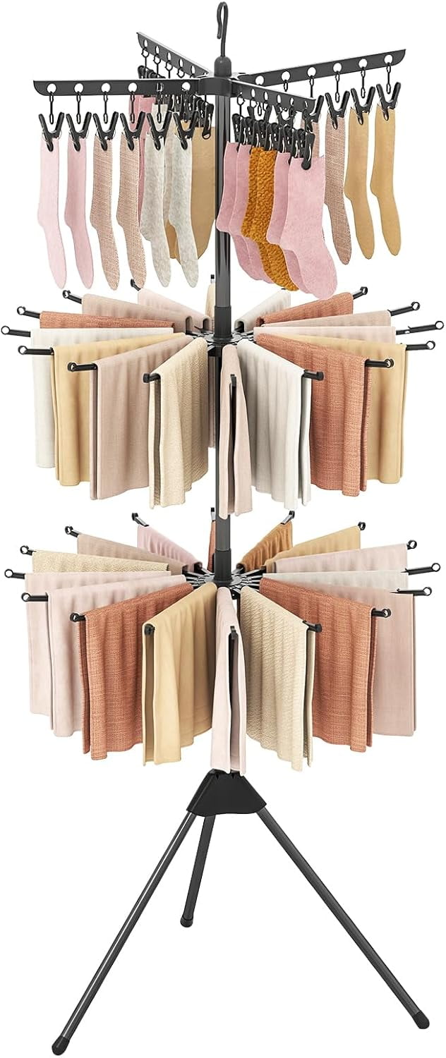 Guo Tripod Clothes Drying Rack, 3-Tier Freestanding Folding Laundry ...