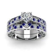 Wuziwen Princess Bridal Ring Sets for Women Wedding Band Guard Ring Enhancers Sterling Silver CZ ...