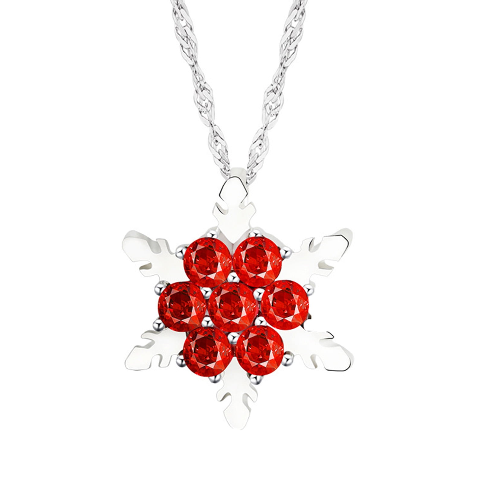 Guodhu Zirconia Snowflake Pendant-Necklace Austrian Crystals Snowflake ...