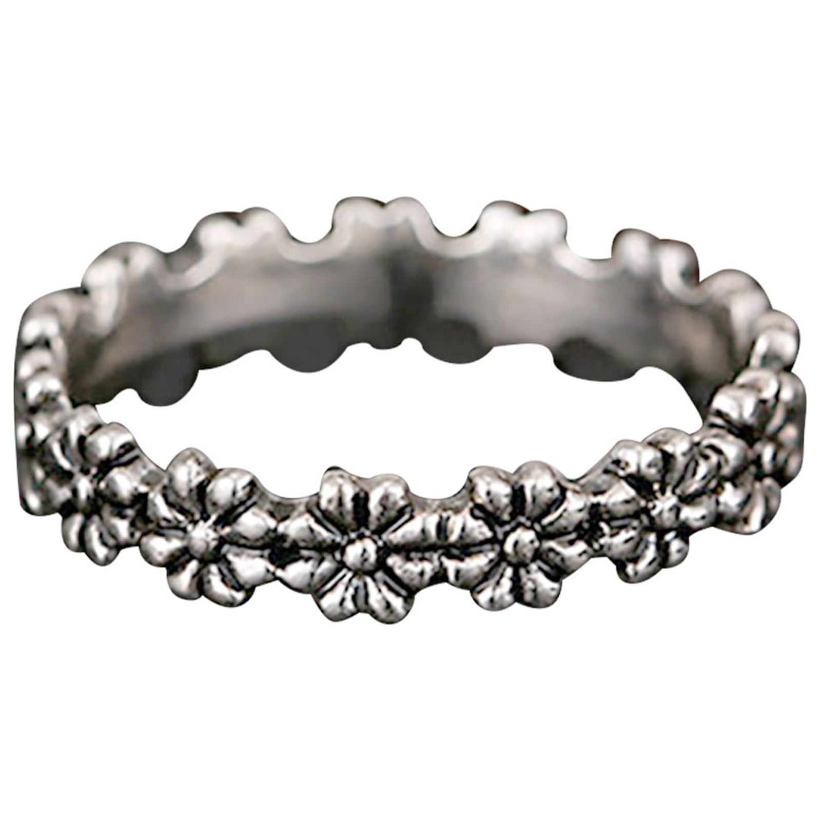 Guodhu Flower Hawaiian Leaf Silver Band Ring - Stylish Finger Rings for ...