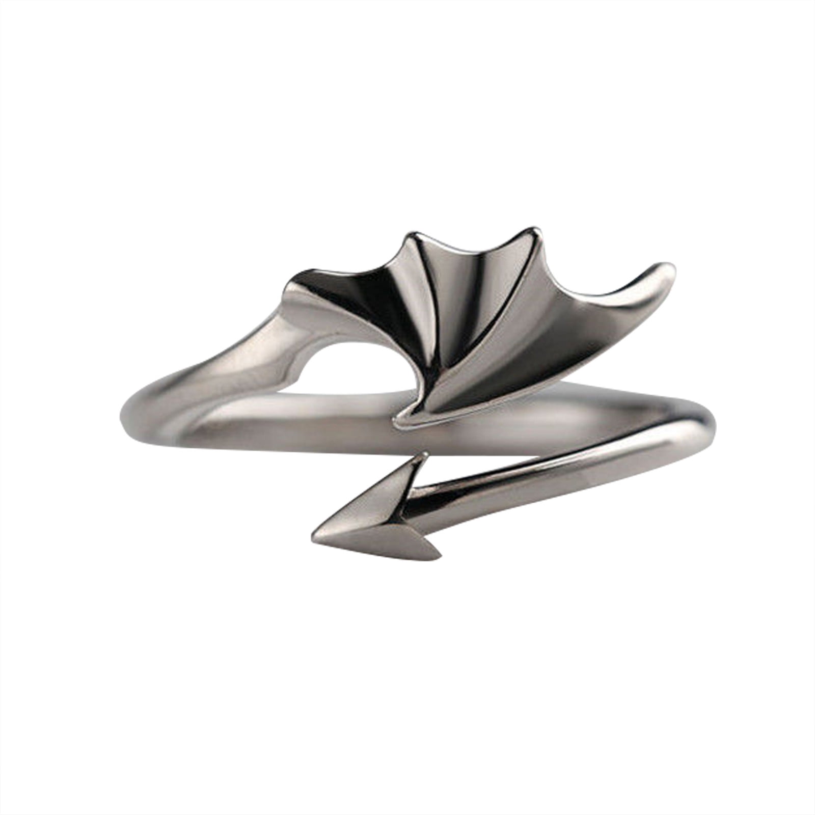 Guodhu Matching Couples Rings for Woman Man Angel Devil Wings Dragon ...