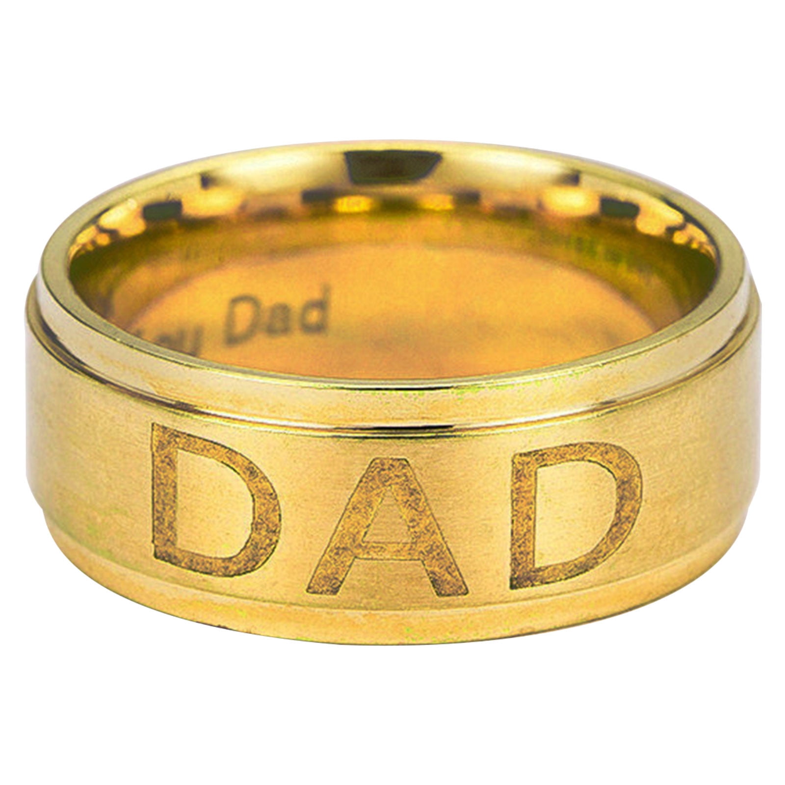 Guodhu Mens Ring Dad's Gift Deep Etched Stainless Steel Stepped Ring ...