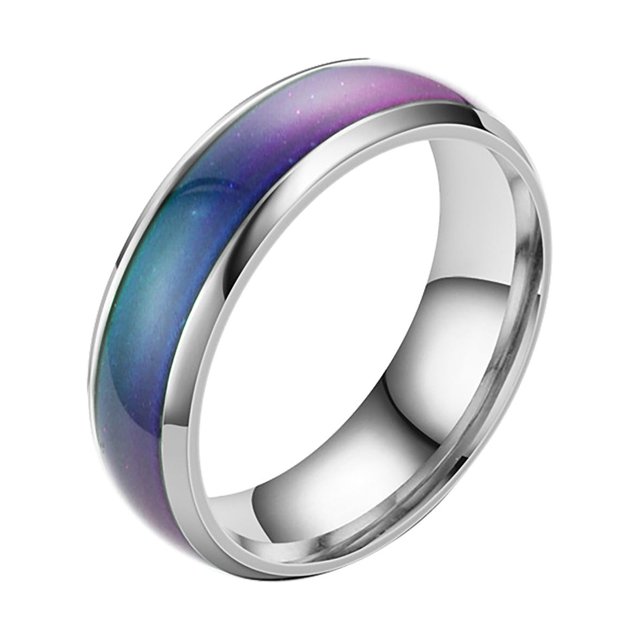 Guodhu Mood Rings for Men Women With Color Mood Chart Stainless Steel ...