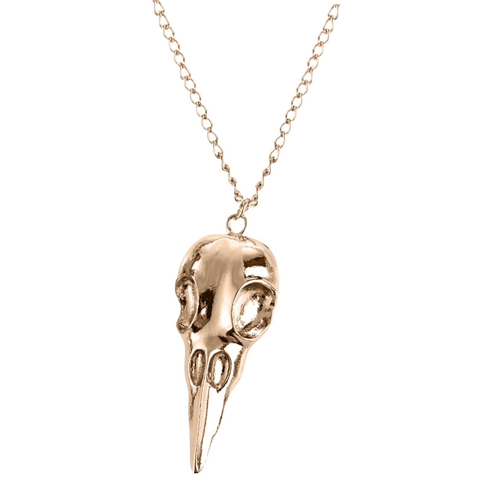 Guodhu Punk Metal Crow Skull Necklace. Hip Hop 3D Animal Bird Skull ...