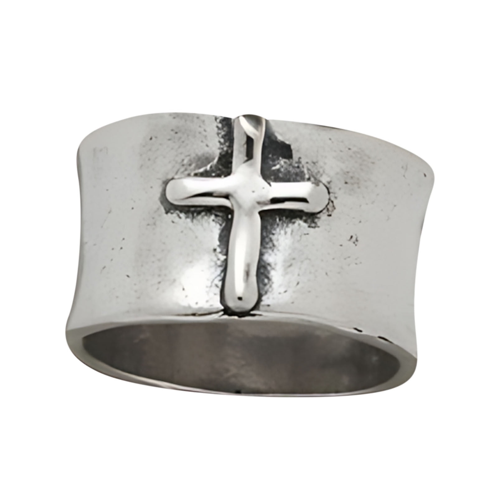 Guodhu Retro Vintage Silver Wide Band Rings for Women/Men Cross Thumb ...