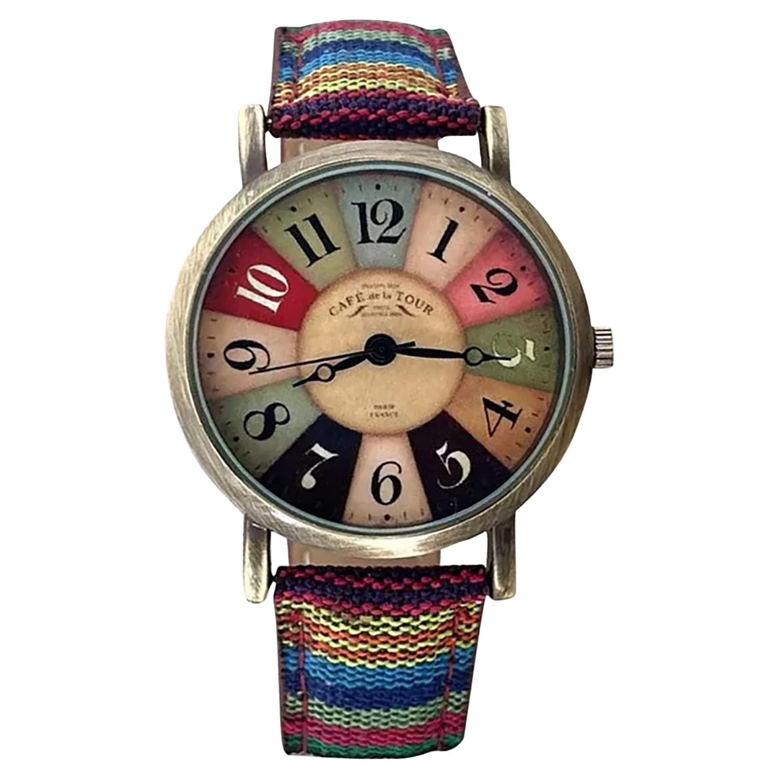 Guodhu Vintage Ladies Wrist Watches for Women - Boho Hippie Multi Color ...