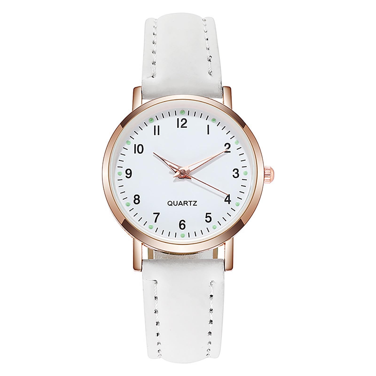 Guodhu Womens Dainty Analog Leather Dress Watch for Small Wrists Easy ...