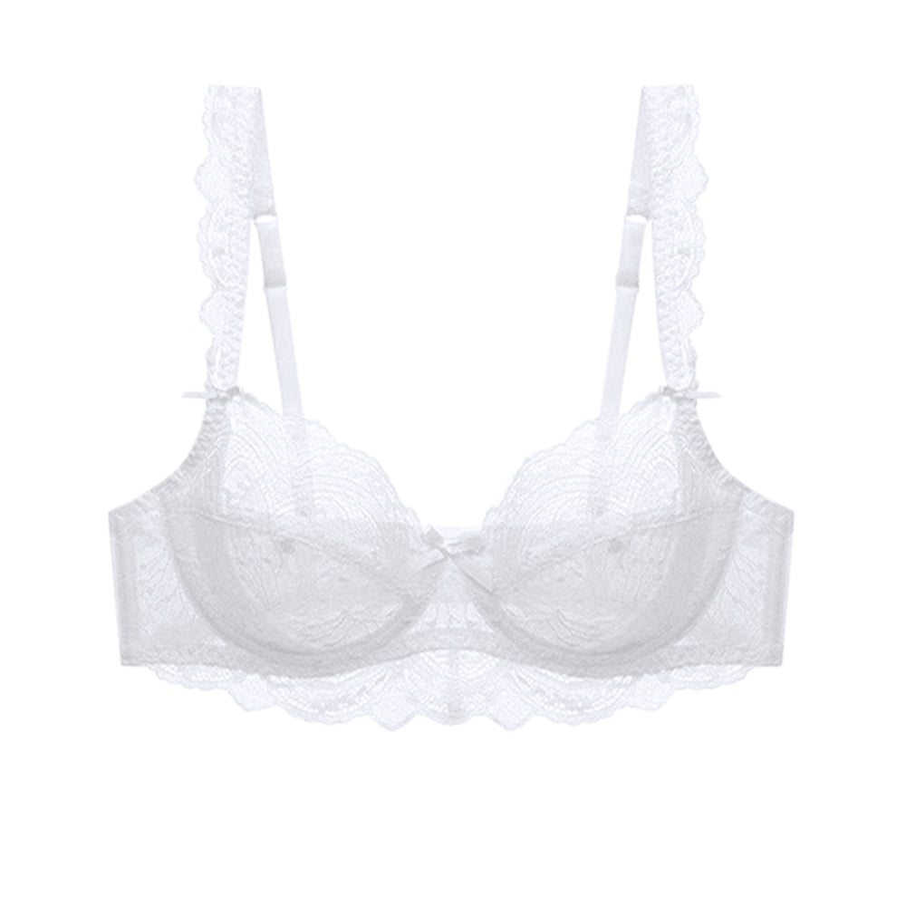Guoeappa Women's Lace Bra Beauty Sheer Sexy Bra Non Padded Underwired ...