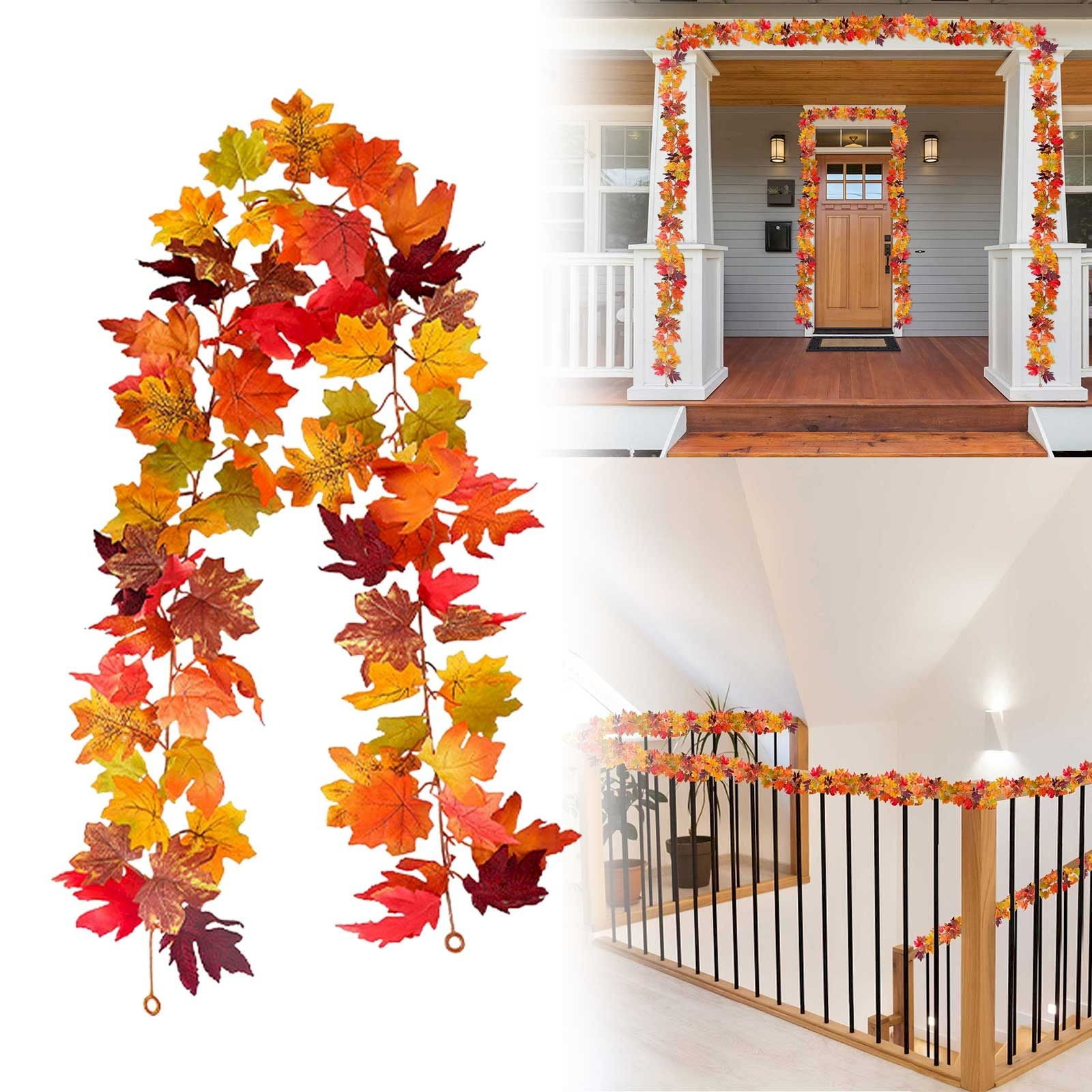 Guopo 1 Pack Fall Garland Maple 5.7Ft/Piece Hanging Vine Garland ...
