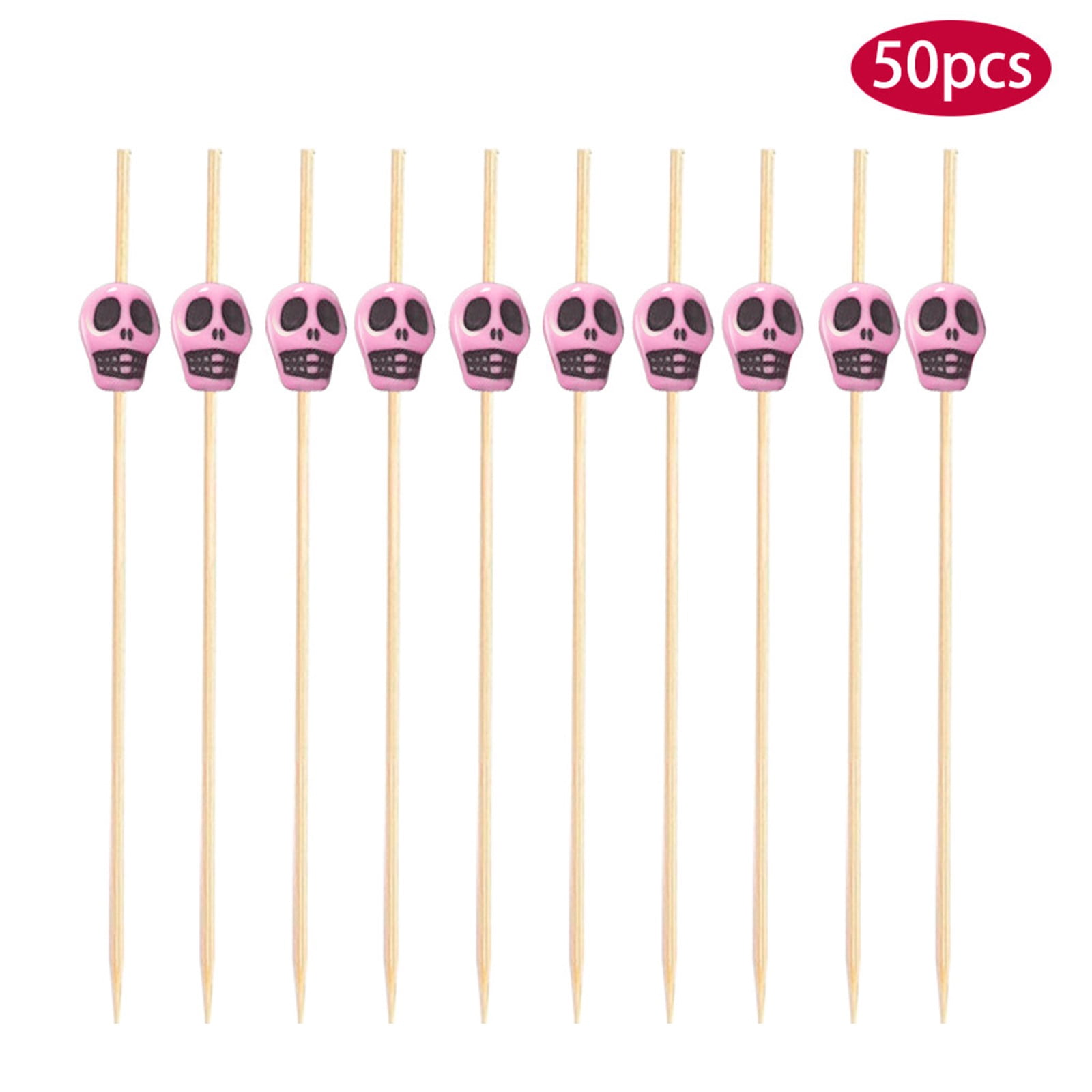 Guopo 50pc Bamboo Pick Buffet Fruit Fork Party Dessert Stick Cocktail ...