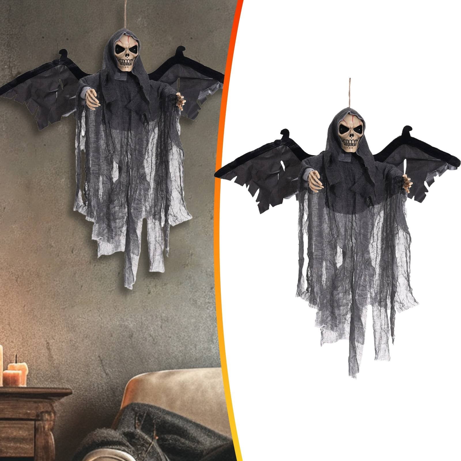 Guopo Animated Hanging Skeleton Creepy Voice Activated Halloween Home ...