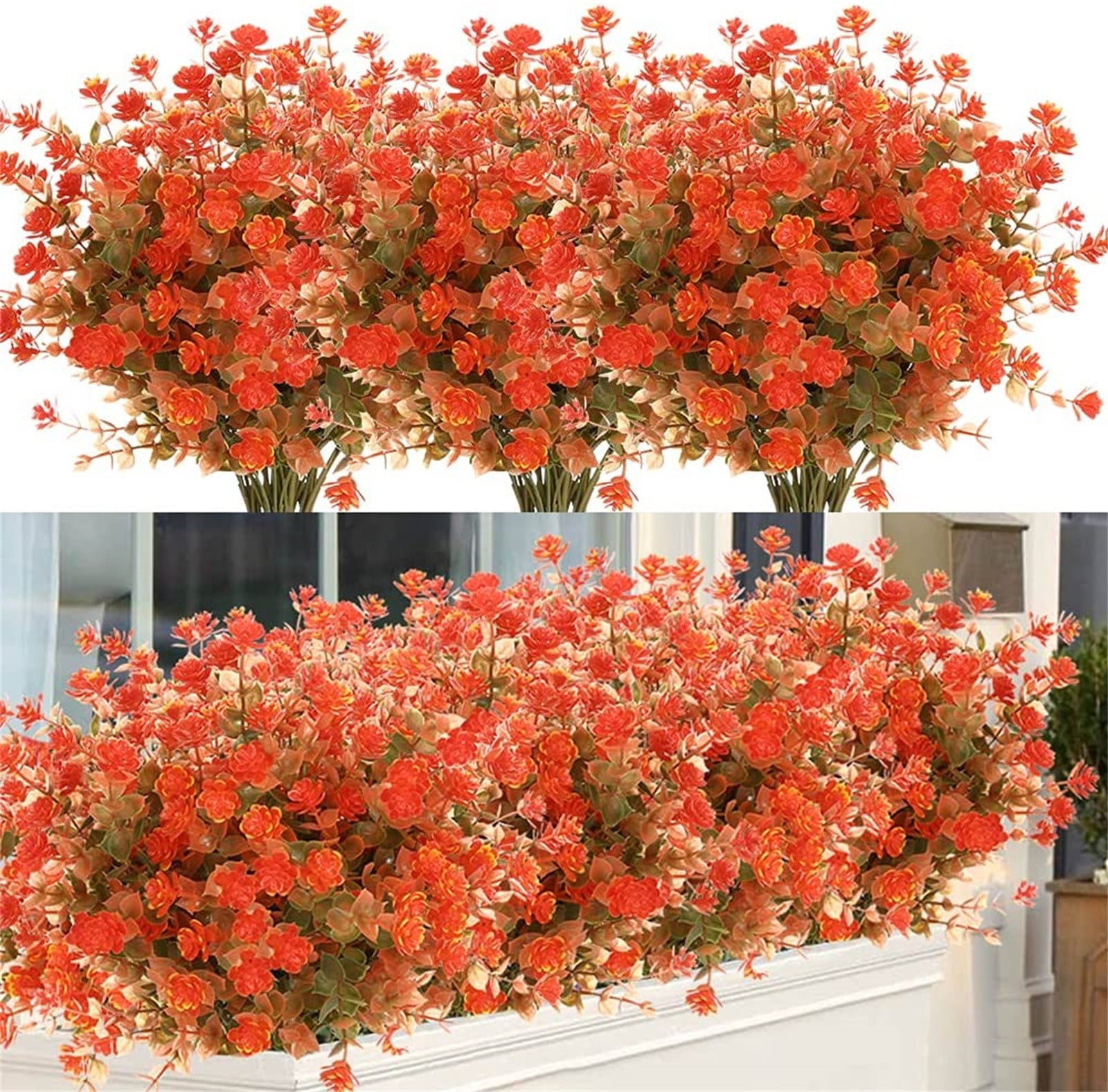 Guopo Artificial Flowers 12 Bundles Of Artificial Boxwood Stems Outdoor ...