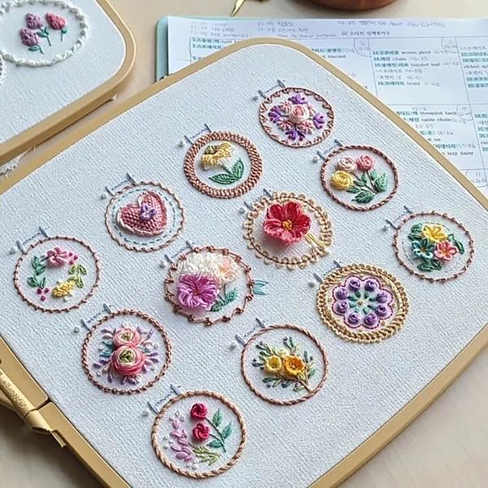 Guopo Artificial Flowers Small Flower Frame Embroidery Kit New Flower ...
