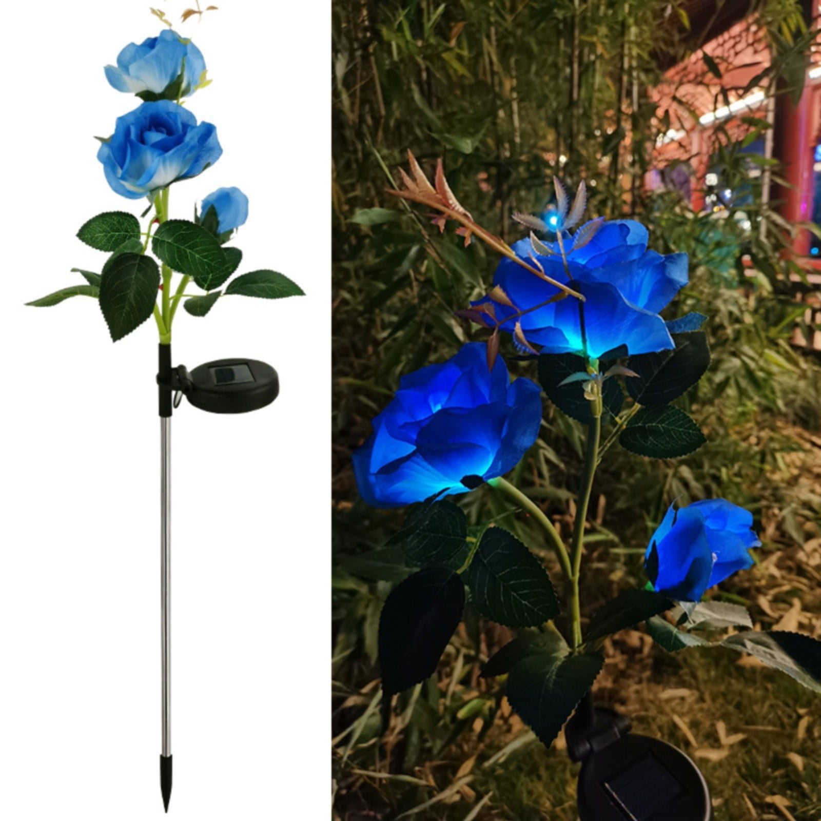 Guopo Artificial Flowers Solar LED Garden Stake Decorative Lamp Solar ...