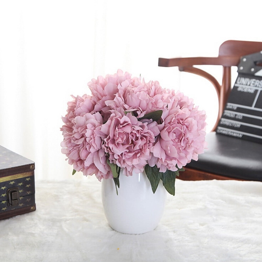 Guopo Artificial Silk Fake Flowers Peony Floral Wedding Bouquet Bridal ...