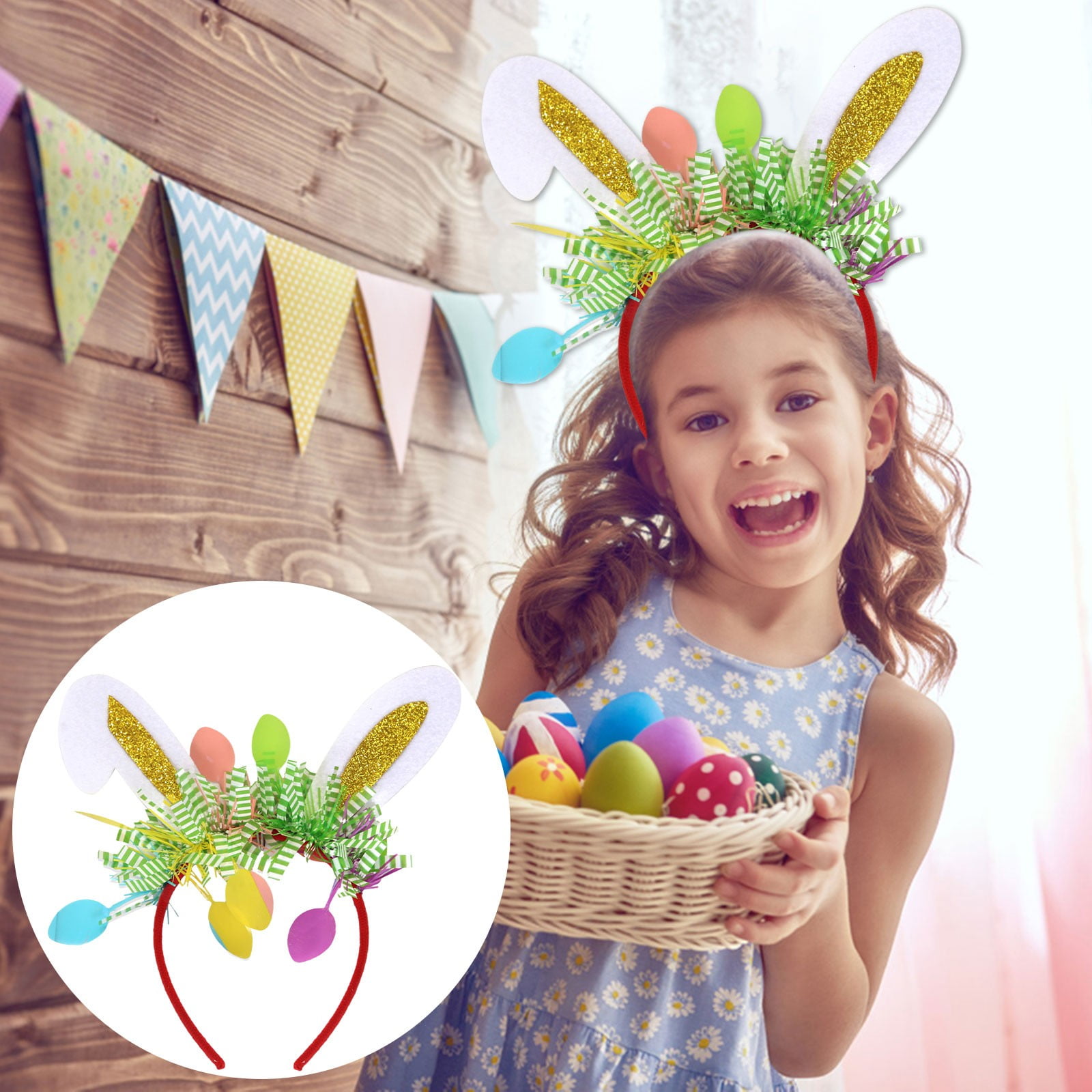 Guopo Easter Easter Headband Holiday Dress Resurrection Color Strip ...
