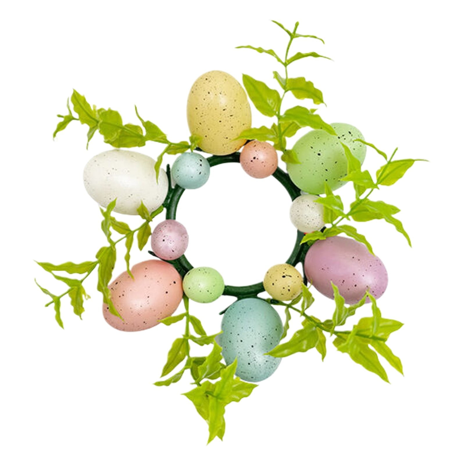 Guopo Easter Egg Candle Rings Wreaths Artificial Easter Egg Candle ...