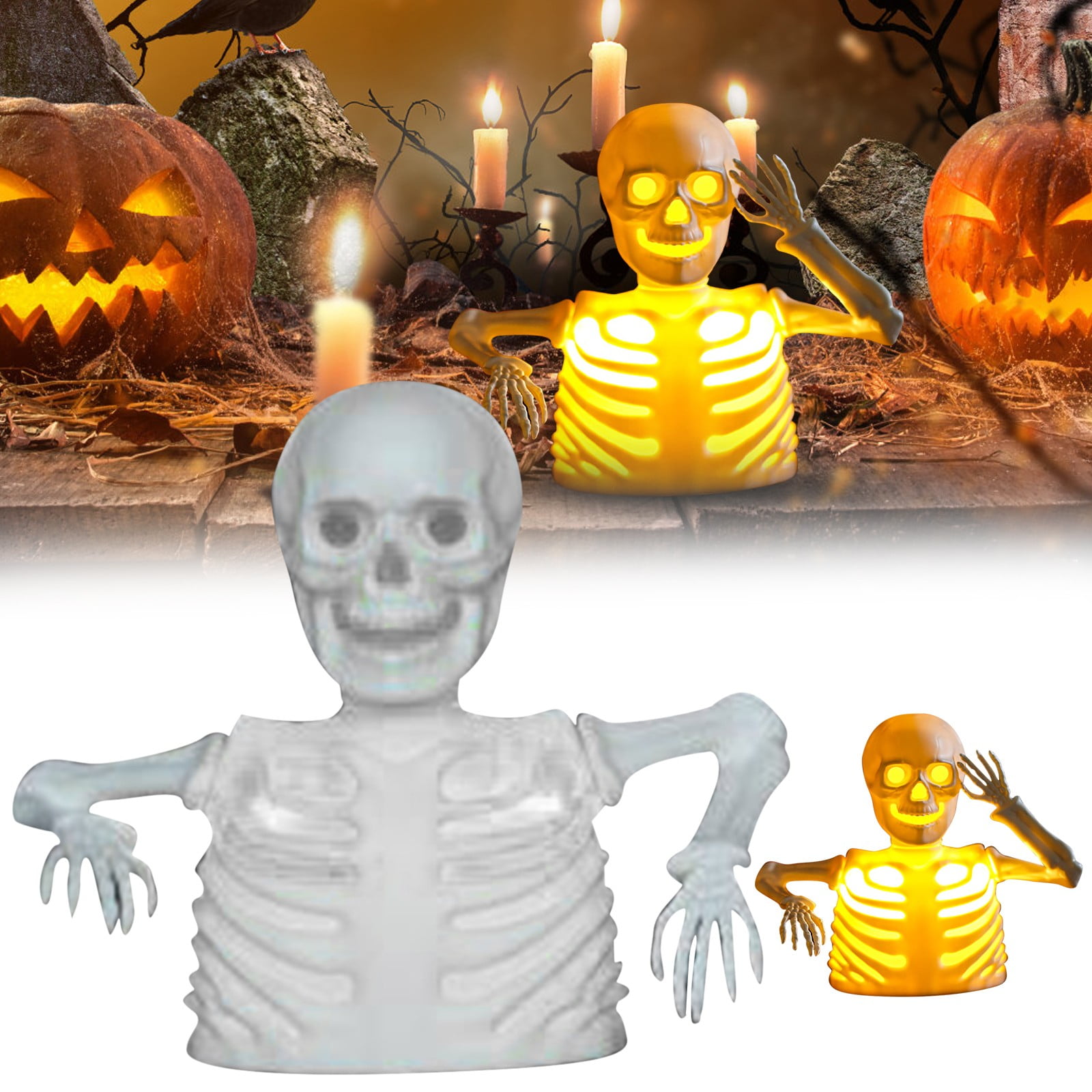 Guopo Glowing Skeleton Decor Light Up Halloween Skeletons For 6ft ...