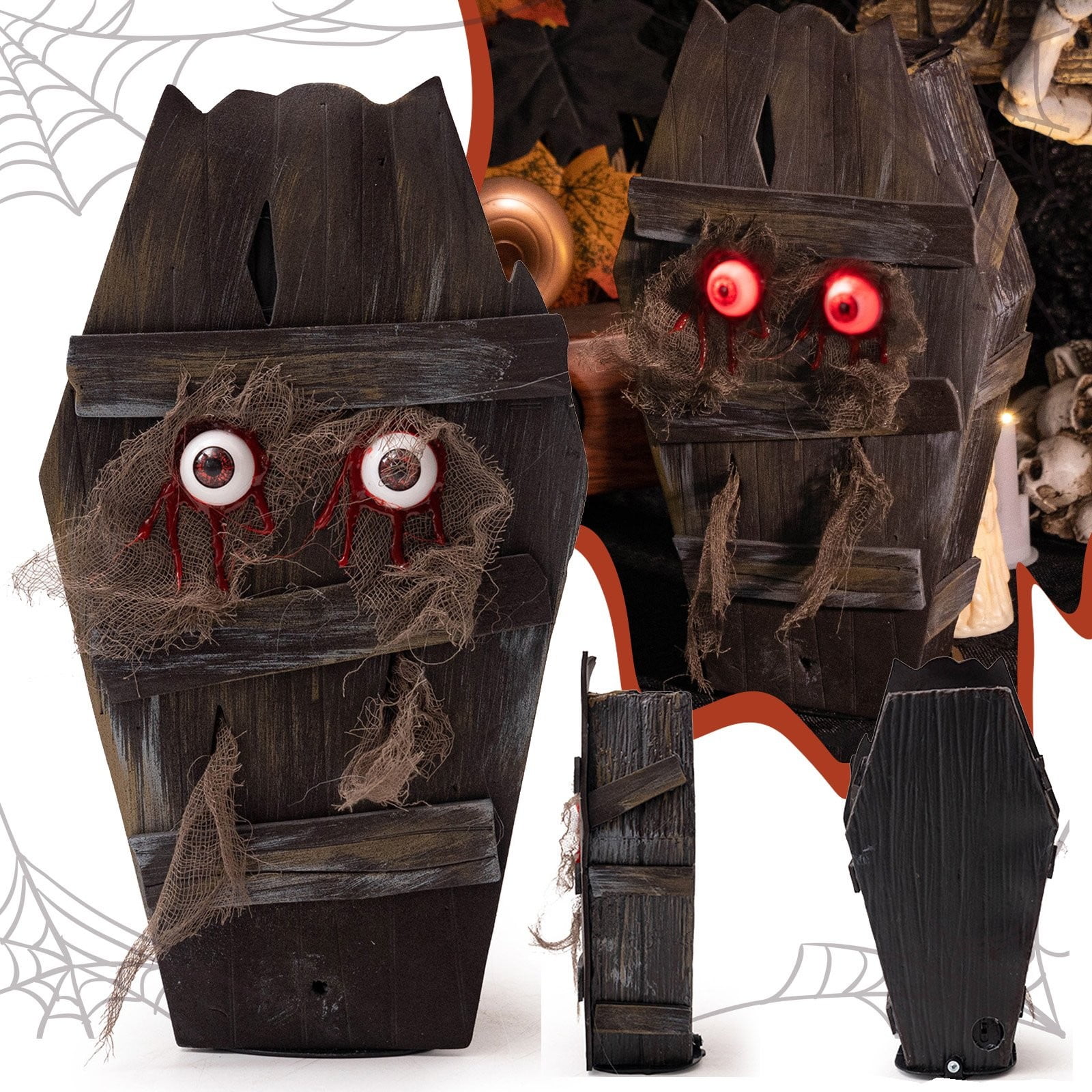 Guopo Halloween Animatronics Decorations Creepy Coffin With Sounds ...