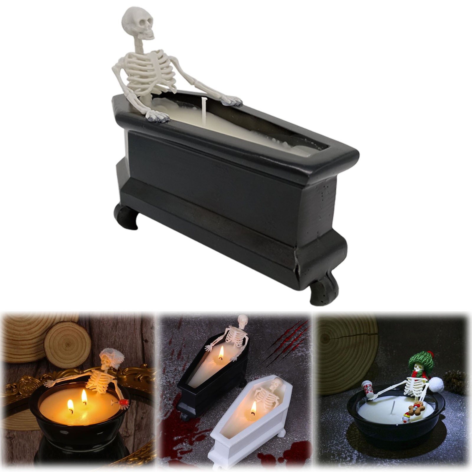 Guopo Halloween Skeleton Candle Lounging In A Cozy Skeleton Designs For ...