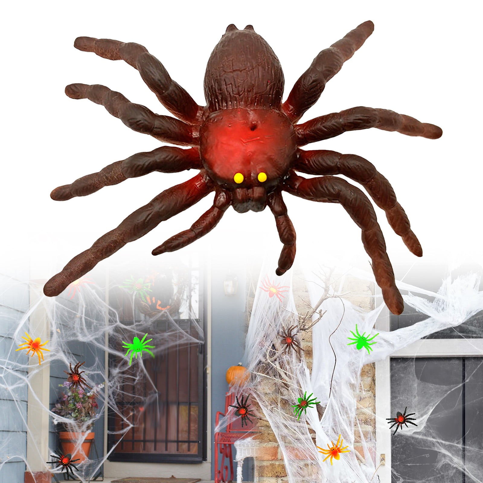 Guopo Rubber Jiggly & Realistic Big Soft Stretchy Halloween Spider Toy ...