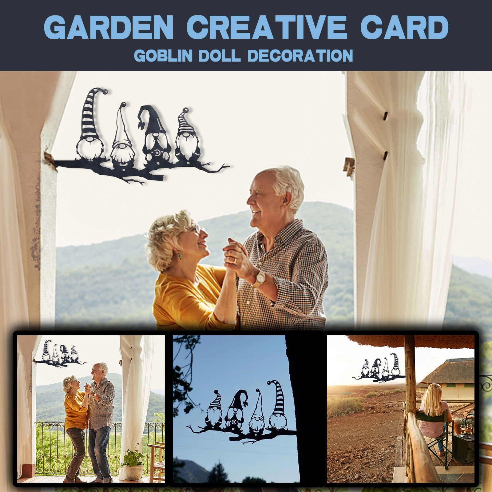 Guopo Steel Branch Gnomes Decoration Metal Tree Art Metal Gnomes Garden ...