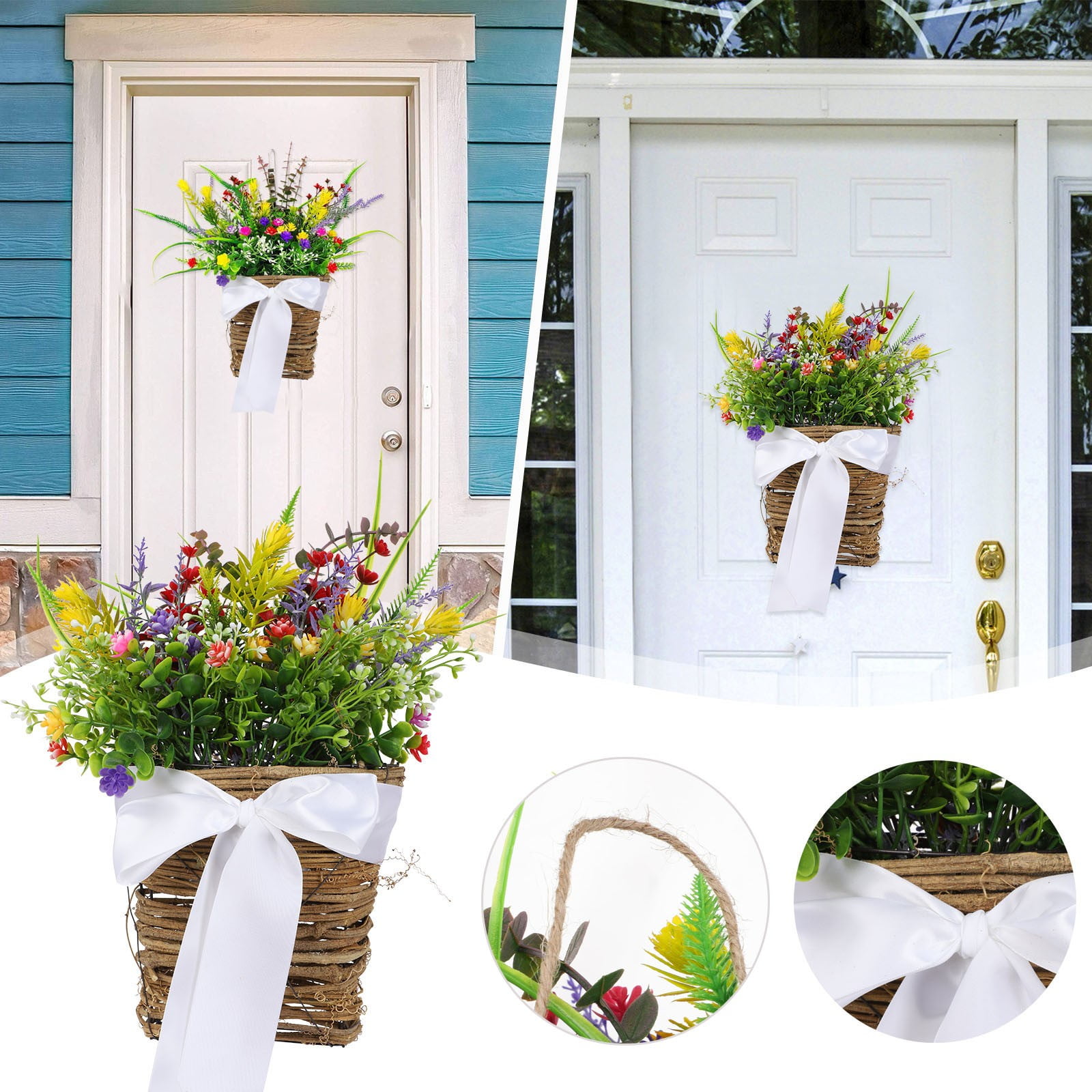 Guopo Wreath Spring Simulated Flower Wreath Wreath Wall Hanging Flower ...