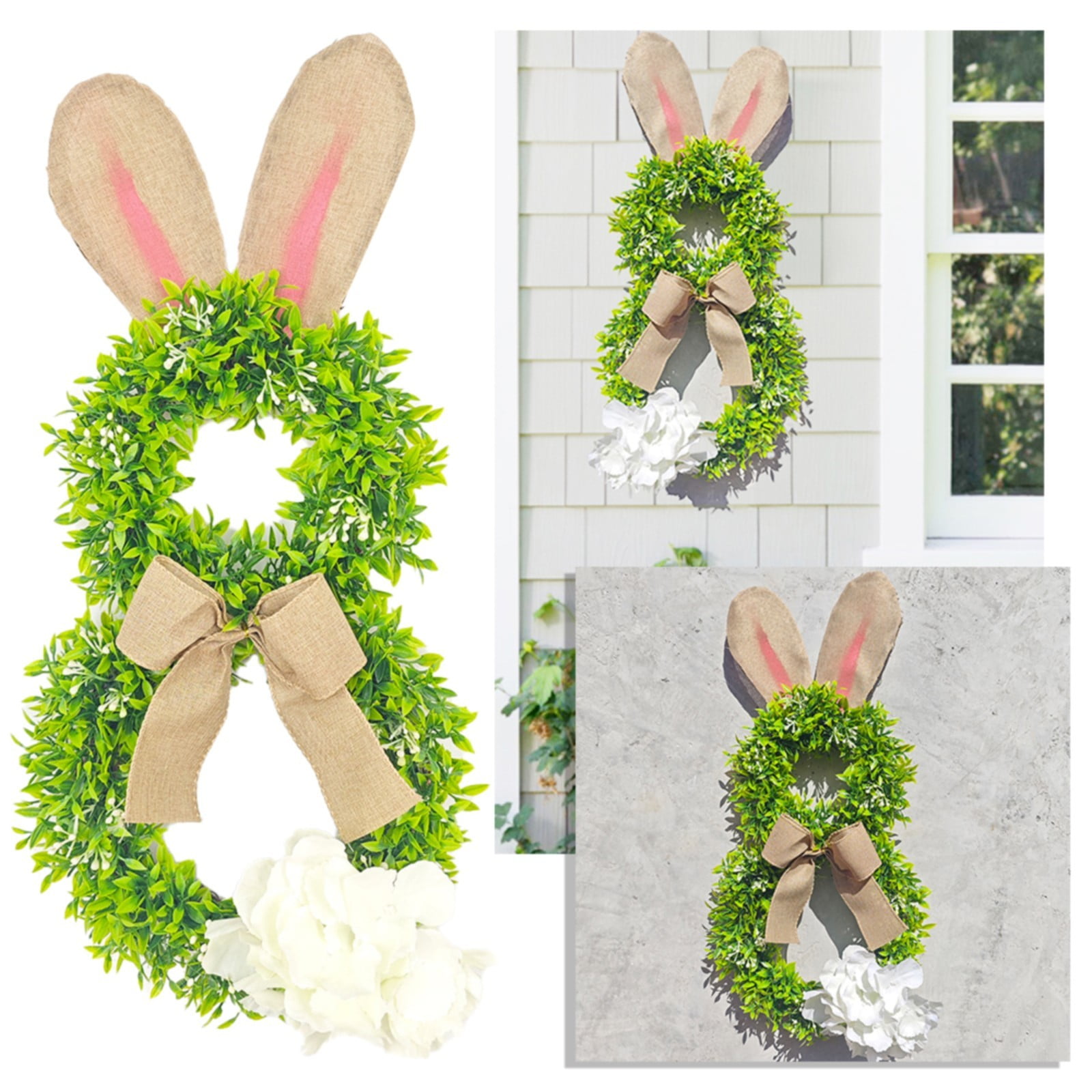 Guopo Wreath Wreath Artificial Rabbit Wreath Spring Bunny Wreath For ...