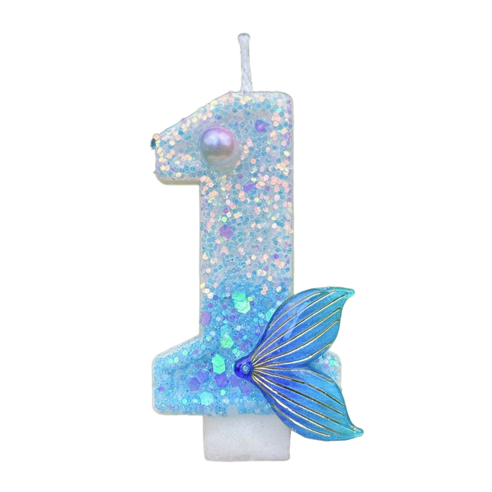 Guoxxzi 5 dollar items, Blue Number Birthday Candles Mermaid Tail ...