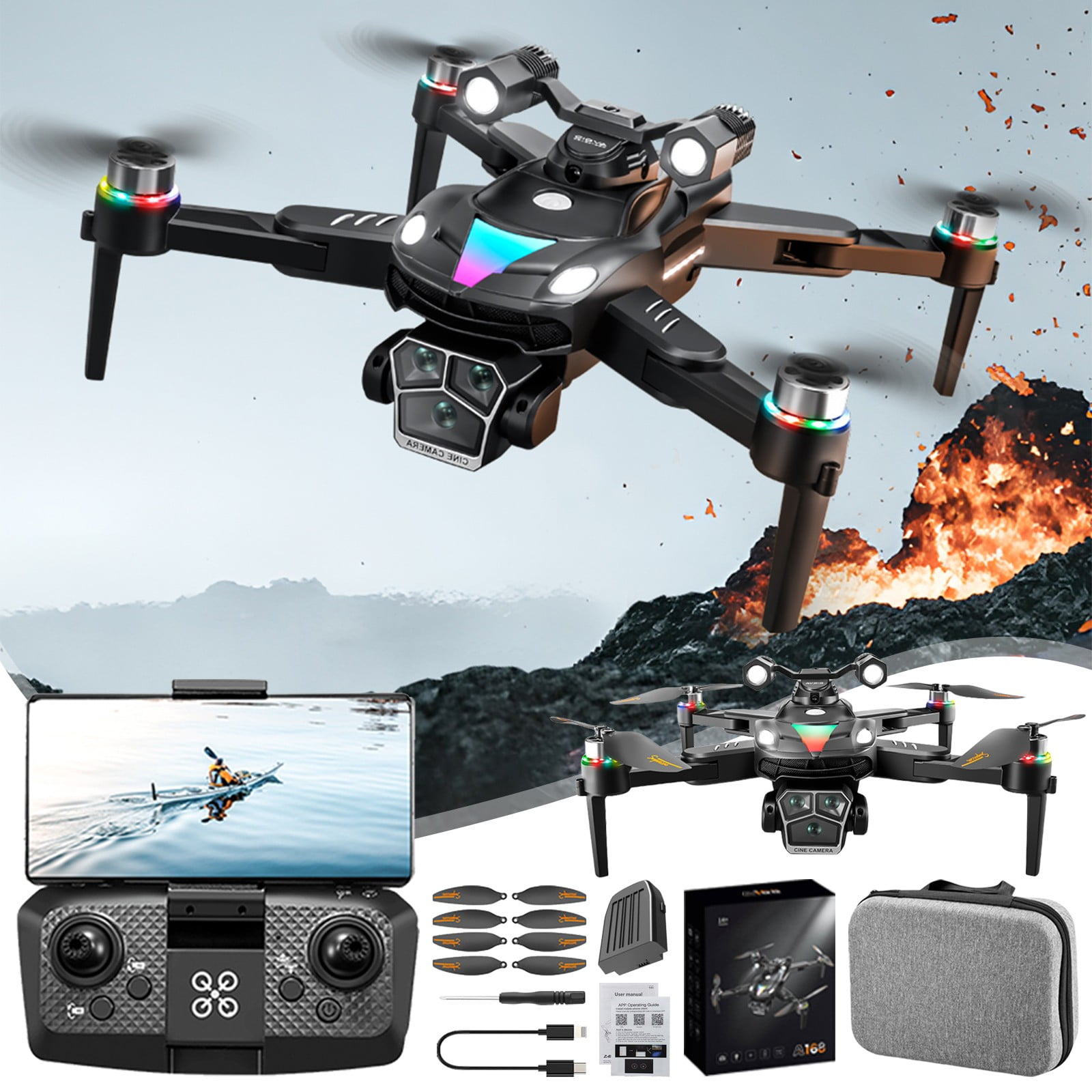 Guoxxzi Drone Deals FPV Drone With ESC Camera Brushless Motor Drones 2 ...