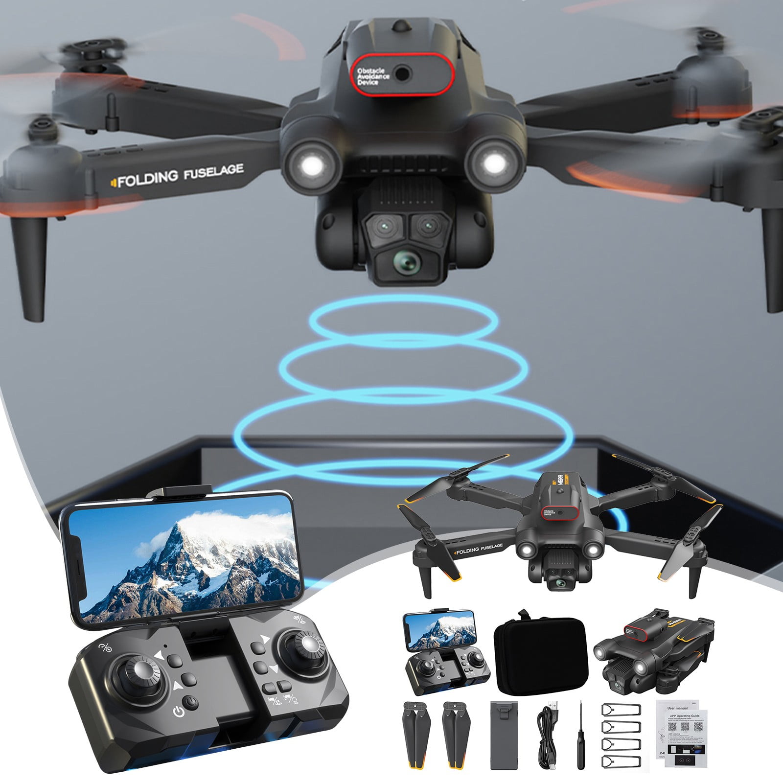 Guoxxzi Foldable Drone With Camera 1080P Camera FPV Drone For Beginners ...