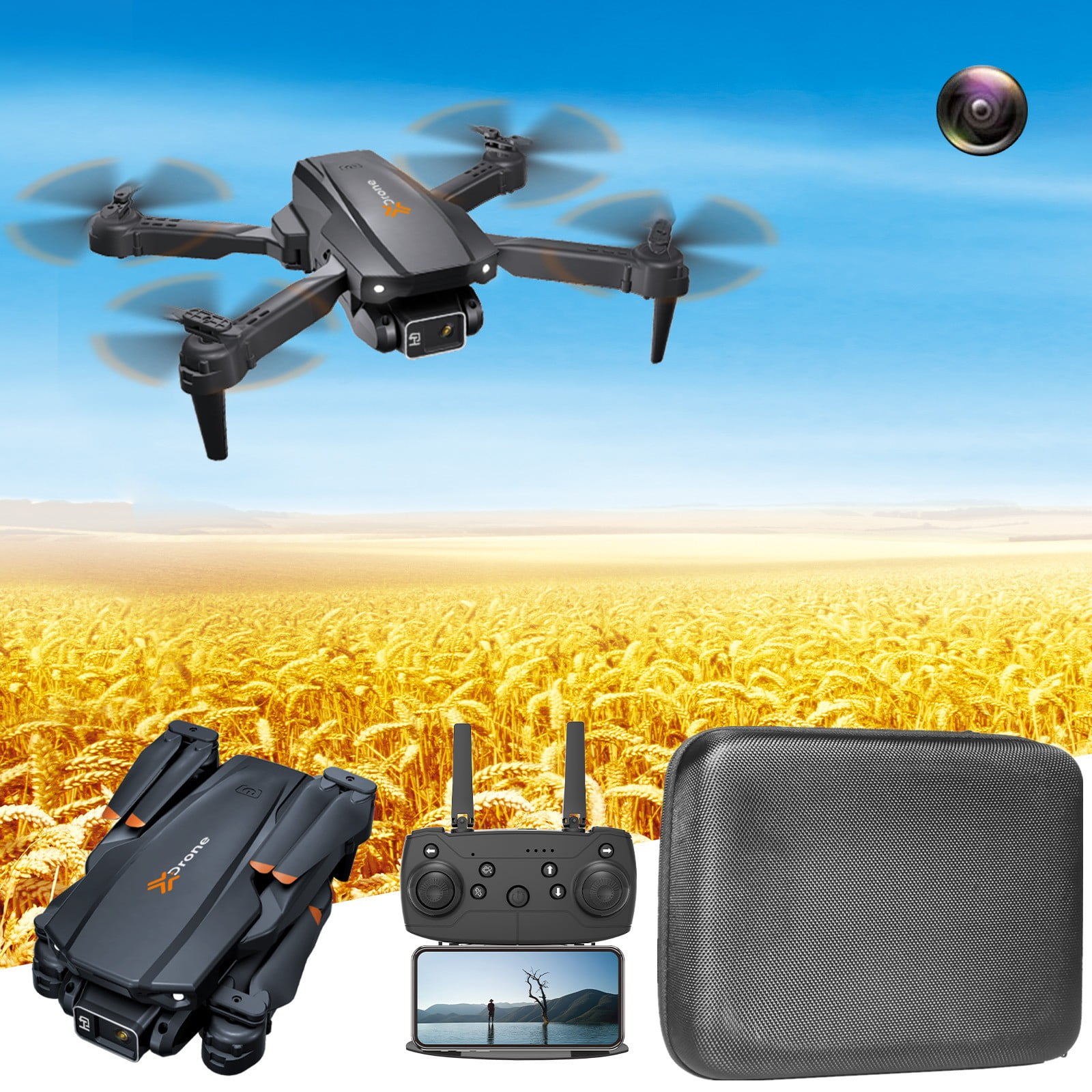 Guoxxzi Foldable FPV Drone With 1080P WiFi Camera Optic-flow Function ...