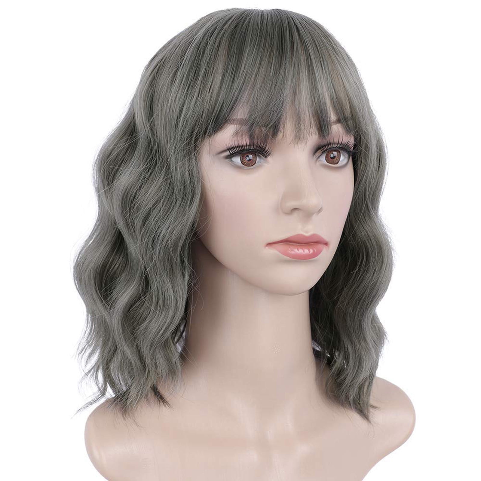 Guoxxzi Perfume Short Synthetic Wigs with Air Bangs for Daily Use ...