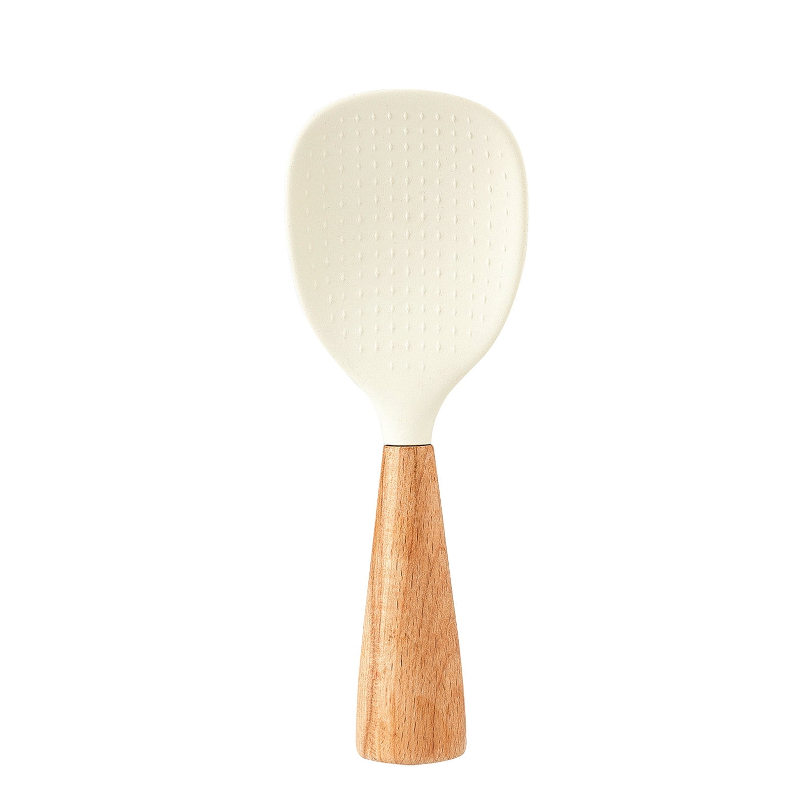 Guoxxzi Silicone Rice Paddle Spoon with Wood Handle, Rice Paddle Spoon ...
