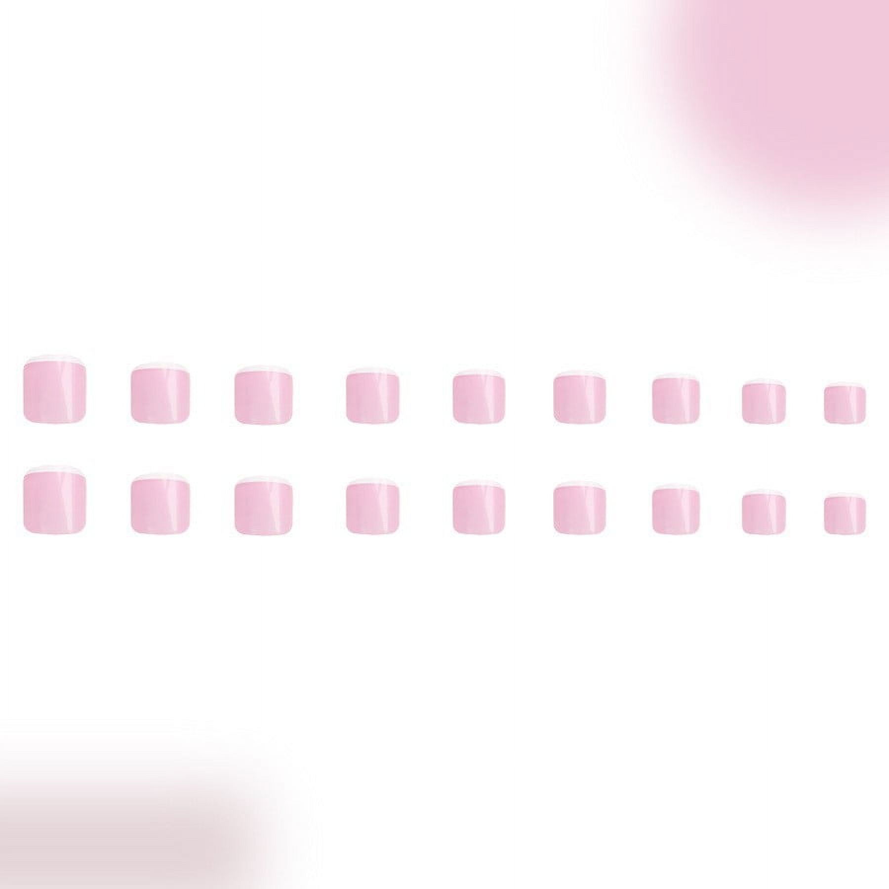 Guoxxzi White Border Flower Nail Kit, Short Press on Nails, French Gel ...