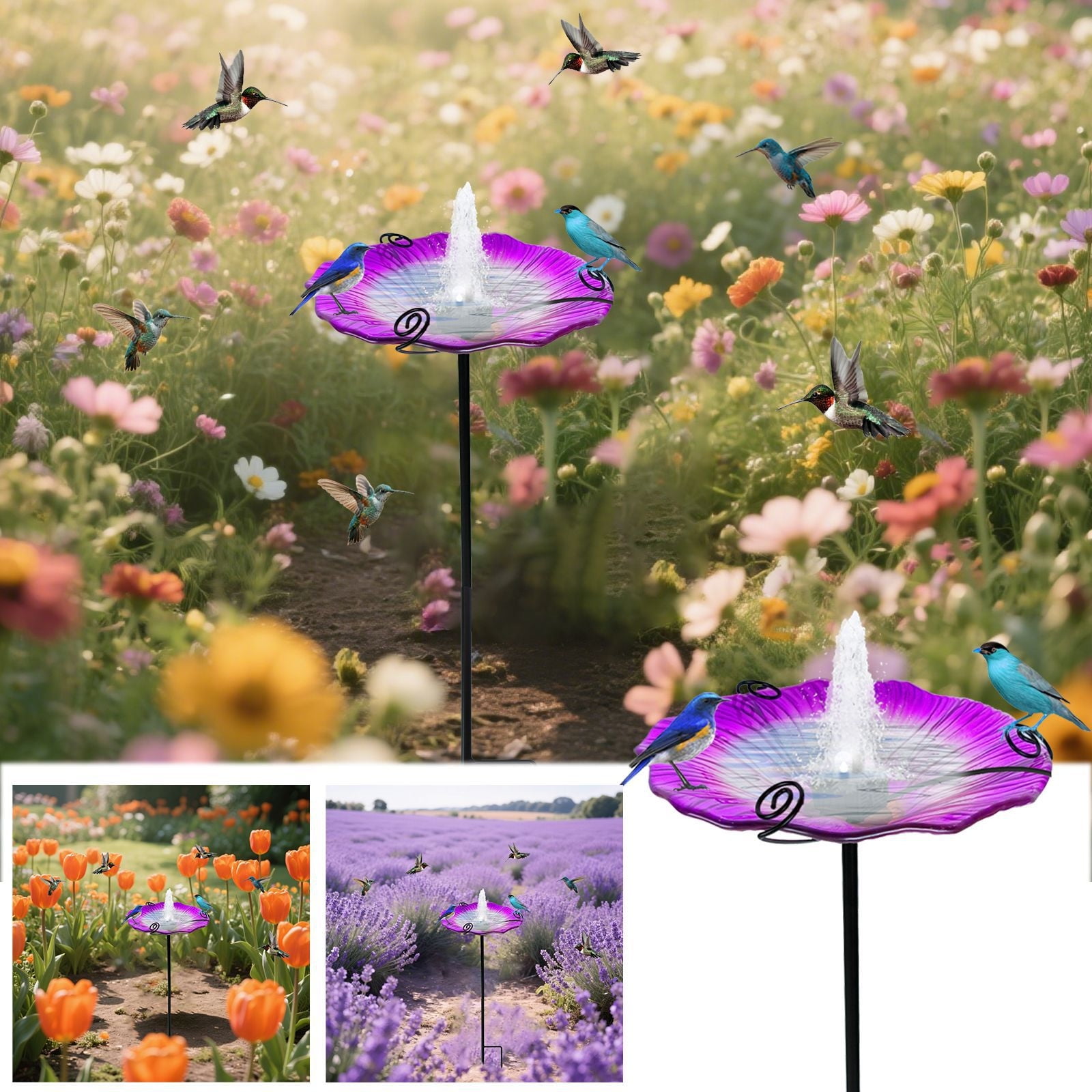 Guozer Birdbath for Yard Decorations Outdoor, Water Dispenser for Birds ...