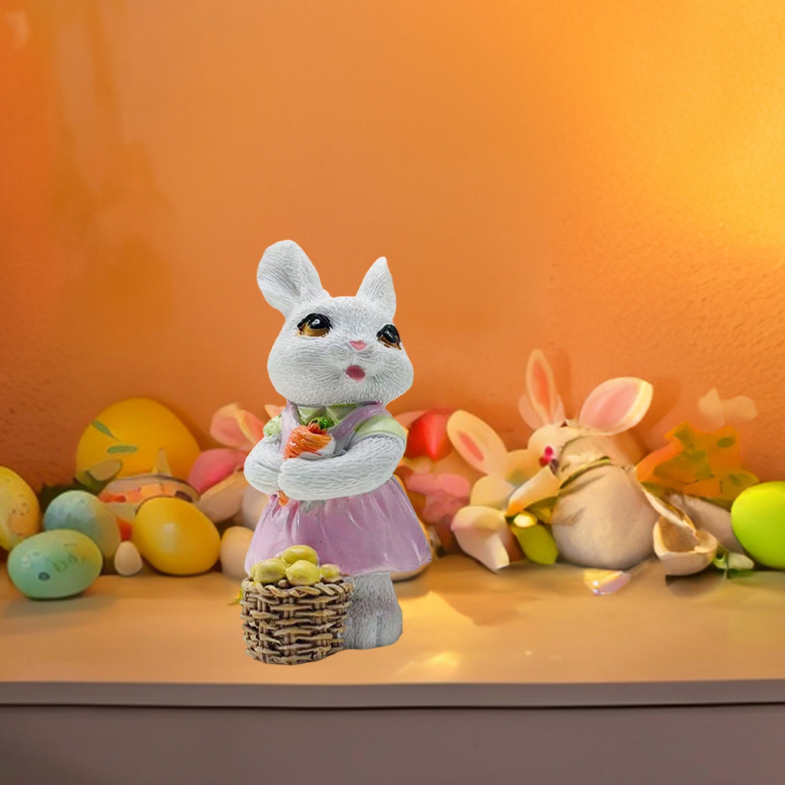 Guozer Bunny Decor Easter Bunny Figurines Rabbits Statue Easter ...