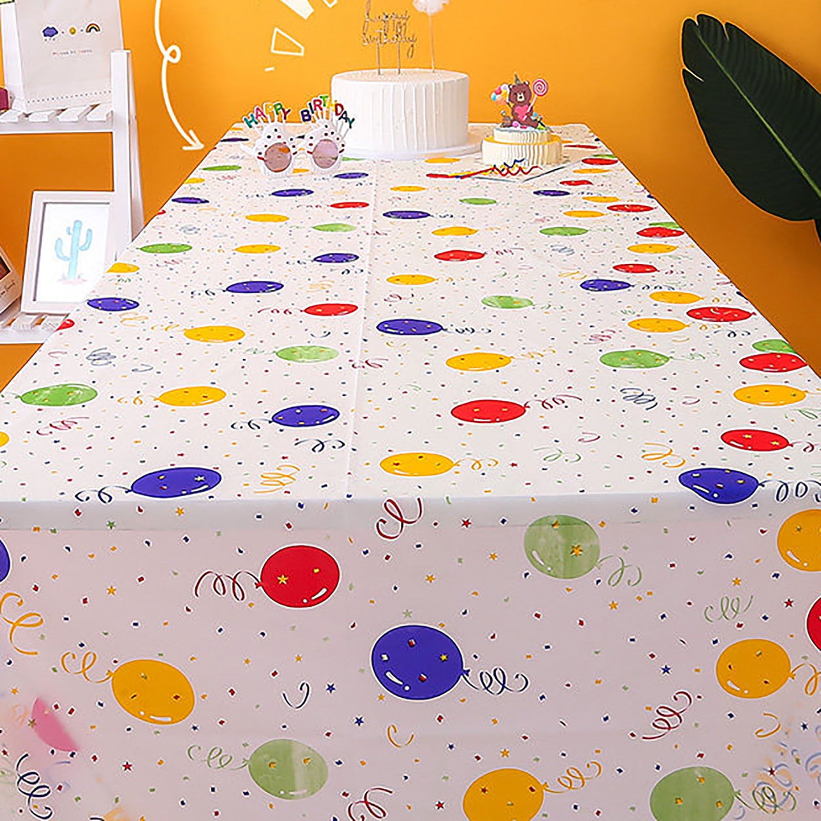 Guozer 1PCS 53.94*107.88In Plastic Tablecloths Tray Happy Birthday ...