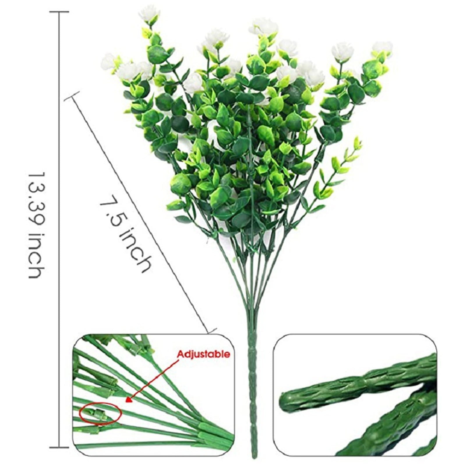Guozer 8PCS Fake Flowers for Outdoor Decor, Realistic Faux Stems for ...
