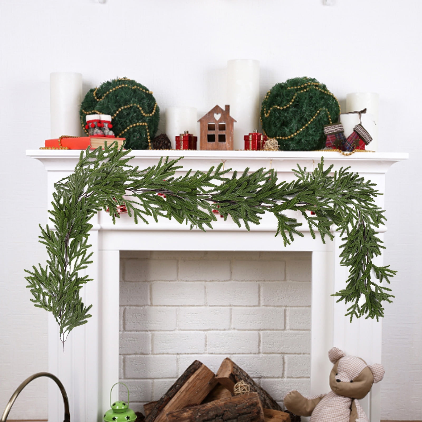 Guozer Clearance Artificial Pine-needle Branches Garland 78.74in Fake ...